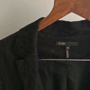 Maje | Jackets & Coats | Maje Black Leopard Print Long Sleeved Blazer ...